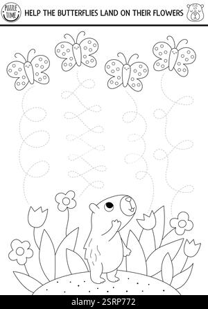Capybara black and white drawing, writing, tracing and coloring page ...