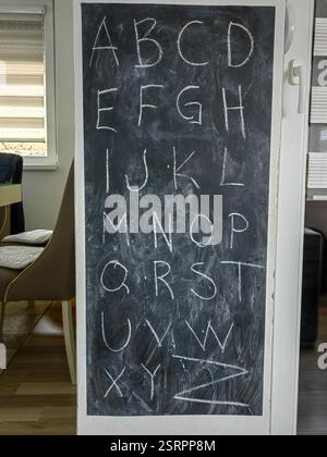 Learning Corner – English Alphabet on a Blackboard Stock Photo - Alamy