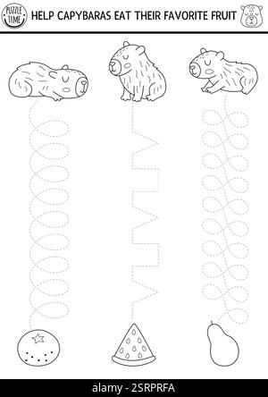 Fruit Tracing and Coloring Worksheet for Kids Stock Vector Image & Art ...
