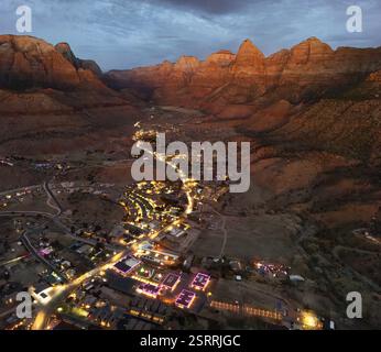 USA, Utah, Washington County, Springdale, Zion National Park, landscape ...
