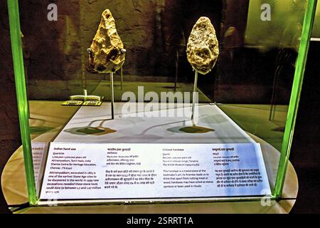 Stone age antique stone tools, CSMVS Museum, Mumbai, Maharashtra, India ...