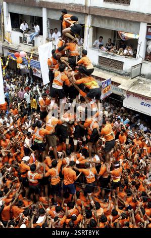 Govinda breaking Dahi Handi ; Human Pyramid ; Janmashtami janmashtmi ...