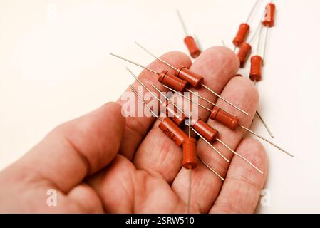 Old film resistors. Resistors with axial terminals. Elements of ...