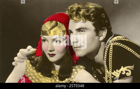 HENRY WILCOXON as Marc Antony and CLAUDETTE COLBERT in CLEOPATRA 1934 ...