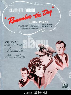 REMEMBER THE DAY JOHN PAYNE, CLAUDETTE COLBERT REMEMBER THE DAY Date ...