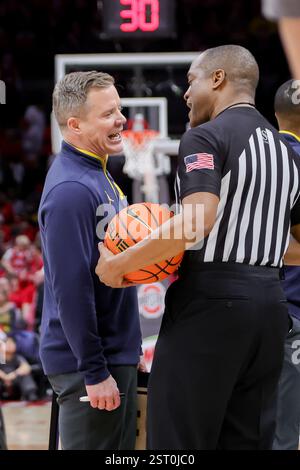 Michigan head coach Dusty May talks to the media following an NCAA ...