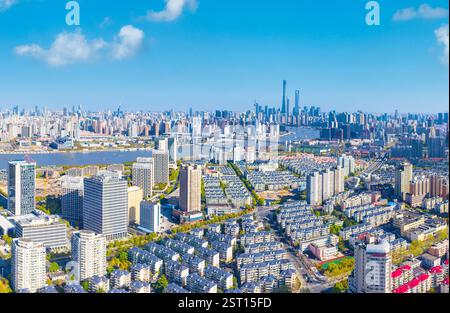 Cityscape around Nanpu Bridge in Shanghai, China Stock Photo - Alamy