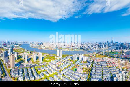 Cityscape around Nanpu Bridge in Shanghai, China Stock Photo - Alamy