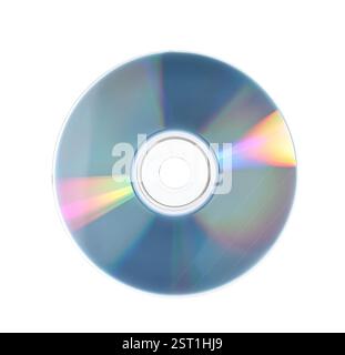 One shiny compact disc isolated on white Stock Photo - Alamy