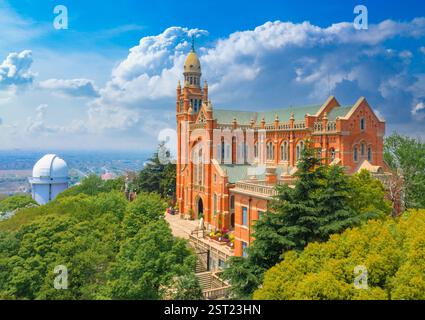 Architectural Scenery at the Top of Sheshan Mountain in Shanghai, China ...