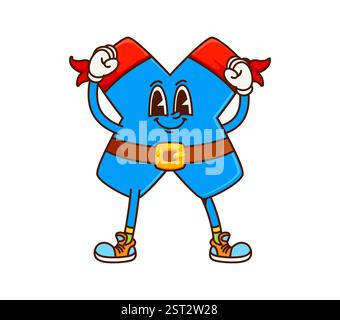 Cartoon funny multiplication sign pirate and corsair character ...