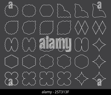 Wavy edges trendy geometric shapes collection Stock Vector Image & Art ...