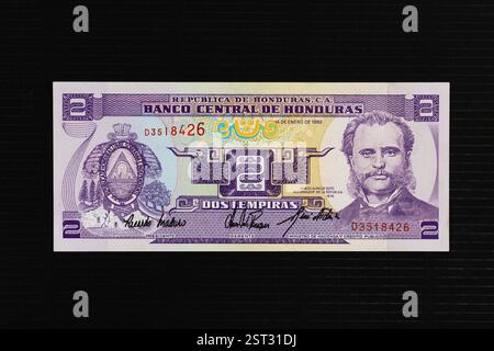 The Honduras 2 Lempiras note front design features Marco Aurelio Soto ...