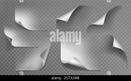 Paper corner fold collection on transparent background - curled edges ...