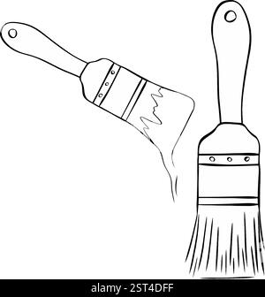 Brush line painting icons set. vector eps10 Stock Vector Image & Art ...