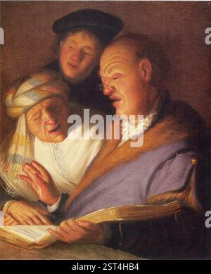 The Three Singers (Hearing) - one of the series The Senses by Rembrandt ...