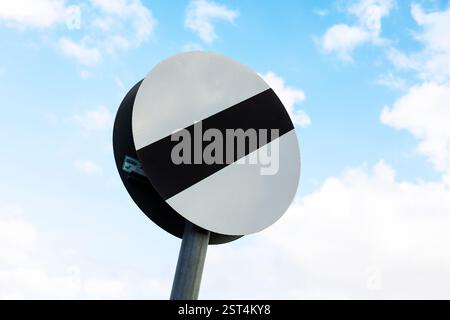 National speed limit signs, sign, end of speed limit sign Stock Photo ...