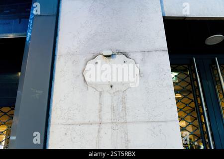 The outline of a logo sign on an abandoned The Bon-Ton retail store in ...