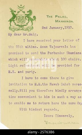 Letter head with royal seal or Coat of Arms 20/iii/1945, Surya ...