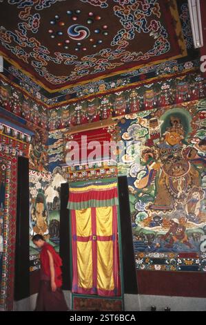 Buddhist monastery, murals painting, rumtek monastery, Sikkim, india ...