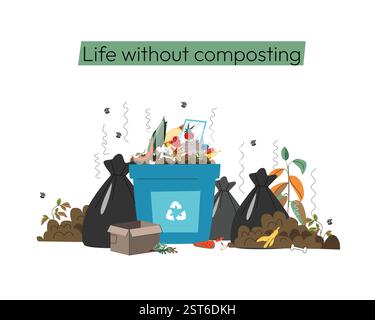 Trash bin icon without recycle symbol isolated on white background ...