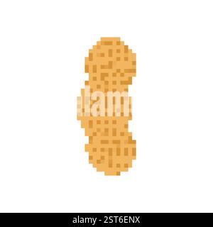 Peanut pixel art. 8bit groundnut symbol Stock Vector Image & Art - Alamy