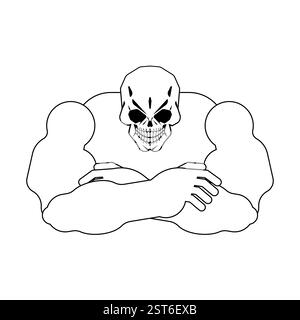 Skull Bodybuilder. Strong skeleton. Skull and muscles. Powerful ...