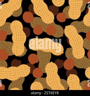 Peanut pattern seamless. Groundnut background Stock Vector Image & Art ...