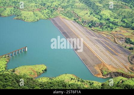 Aerial view of dam Krishna valley project, mahableshwar, Maharashtra ...
