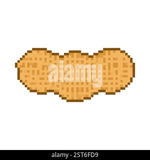 Peanut pixel art. 8bit groundnut symbol Stock Vector Image & Art - Alamy