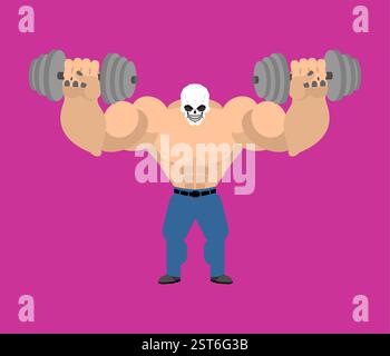 Skull Bodybuilde Strong. skeleton and muscles. Powerful skeleton Stock ...