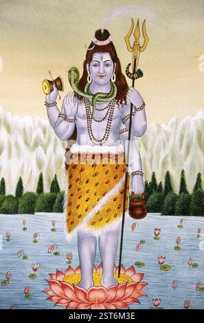 Lord Shiva Shanker Miniature Painting on Paper Stock Photo - Alamy