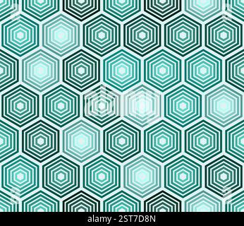Vector science background. Hexagon stacked mosaic cells. Blue color tones. Large hexagons ...