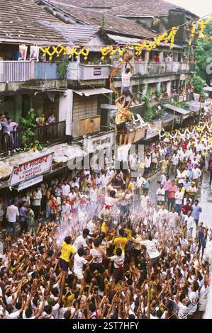 Human Pyramid Janmashtami Festival at Dadar Mumbai Maharashtra India ...