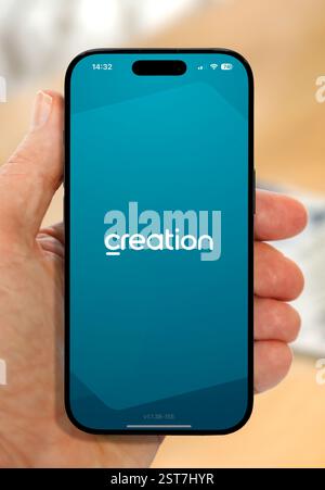 Creation banking app on an iPhone 16 Plus Stock Photo - Alamy