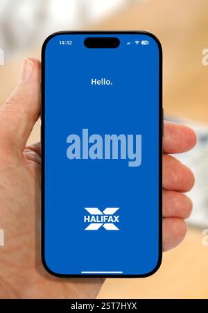 Halifax online banking app on an iPhone 16 Plus Stock Photo - Alamy