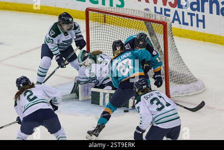 New York Sirens' Jade Downie-Landry (27) celebrates her goal against ...
