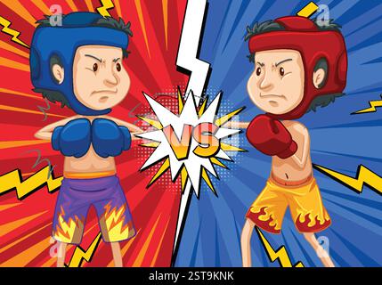Two boxers face off in vibrant competition Stock Vector Image & Art - Alamy