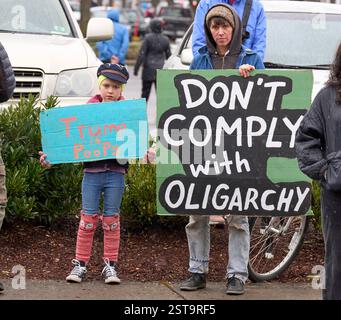 UNITED STATES - FEBRUARY 17: Demonstrators hold signs during the No ...