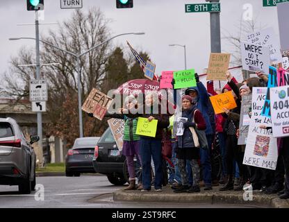 UNITED STATES - FEBRUARY 17: Demonstrators hold signs during the No ...