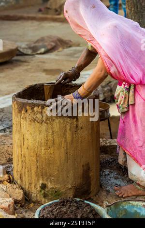 India, Gujarat, Dasada. Rabari, Mir tribes people. Traditional clothing ...