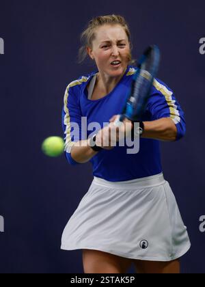Czech tennis player Gabriela Knutson in action during the ITF W75 ...