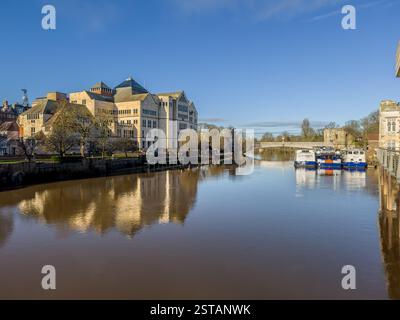 The Aviva office building, overlooking the River Ouse, in York, North ...