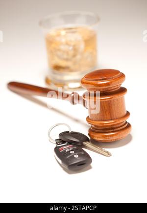 Alcoholic Drink with Car Keys concept drinking and driving Stock Photo ...