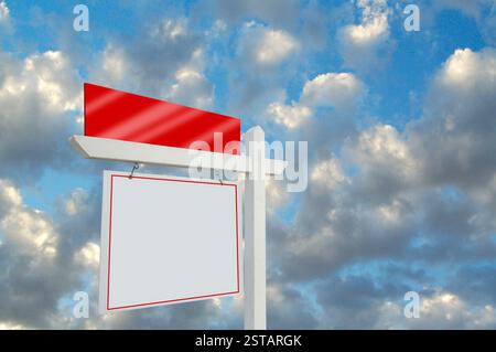 Blank Real Estate Sign in Front of Beautiful House Stock Photo - Alamy