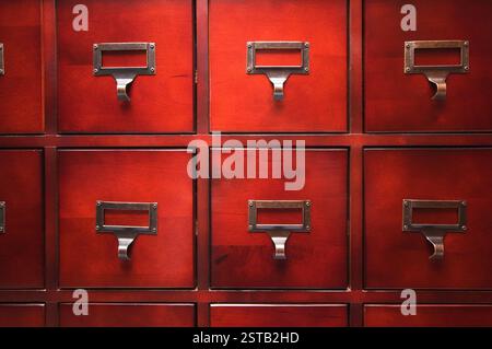 Lustrous Wooden Card File Cabinet in Dramatic LIght Stock Photo - Alamy