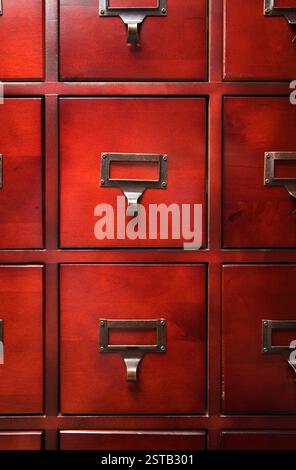 Lustrous Wooden Card File Cabinet in Dramatic LIght Stock Photo - Alamy