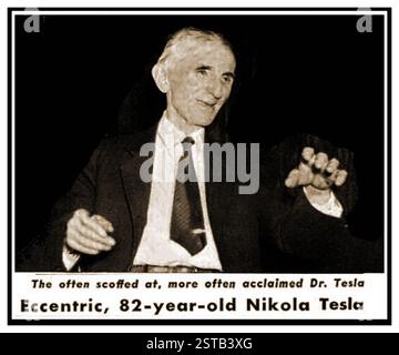 Portrait of Nikola Tesla (1856-1943) at age 40. Colorized photo Stock ...