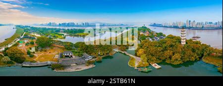 Jiangxin Island and Jiangxin Park, Wenzhou City, Zhejiang Province ...