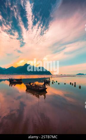 Scenery of Xiapu tidal flats in Ningde City, Fujian Province, China ...